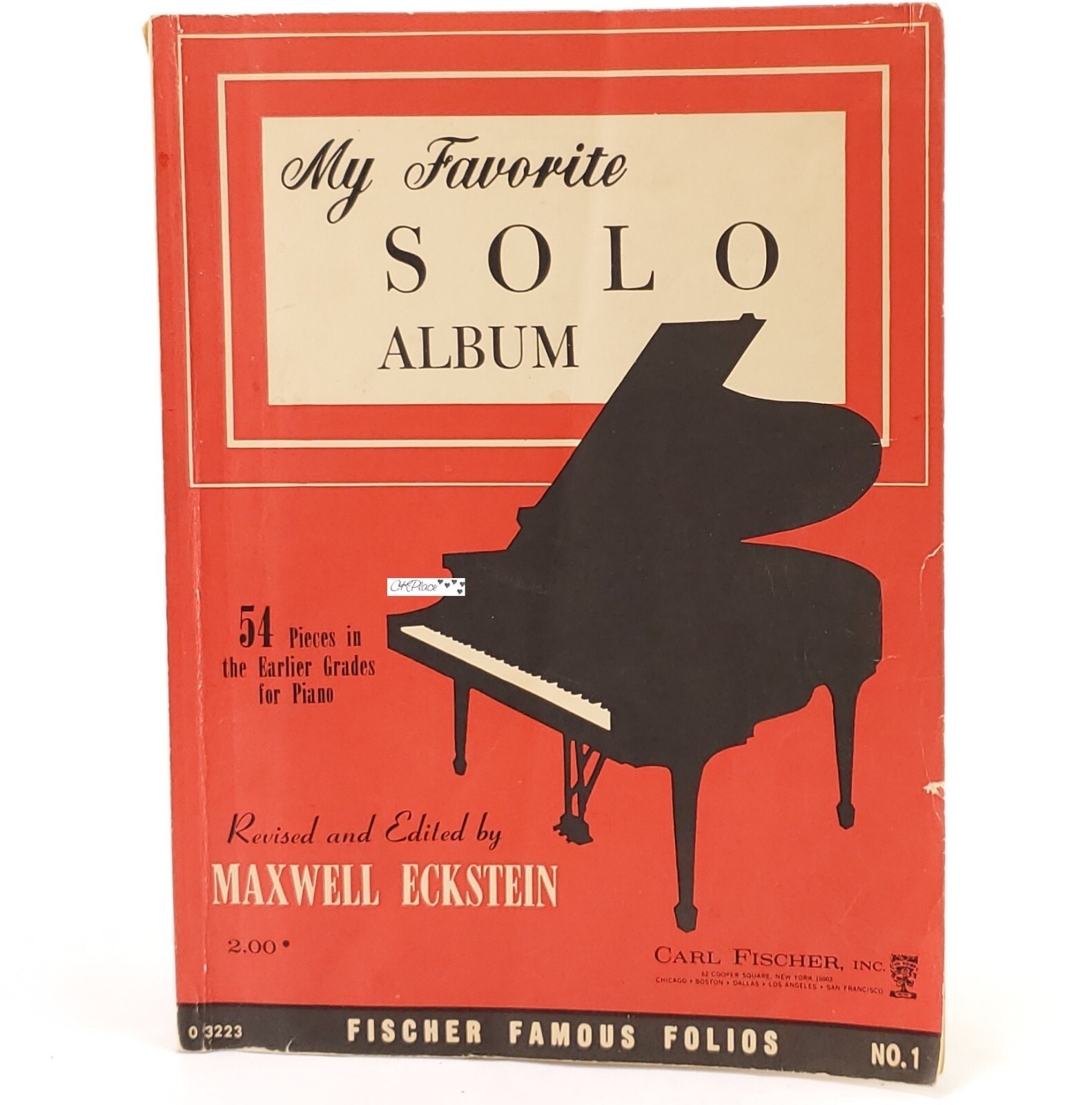Vintage My Favorite Solo Album For Piano Sheet Music Book Carl Fischer ...