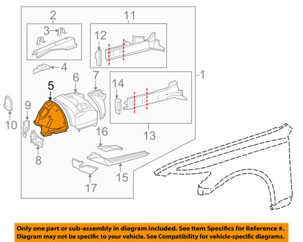 53708-50010 Toyota Apron, front fender, front lh 5370850010, New ...