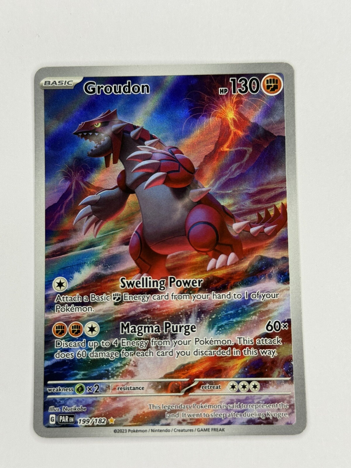 Pokemon TCG: Groudon 199/182 - SV: Paradox Rift - Illustration Rare | eBay