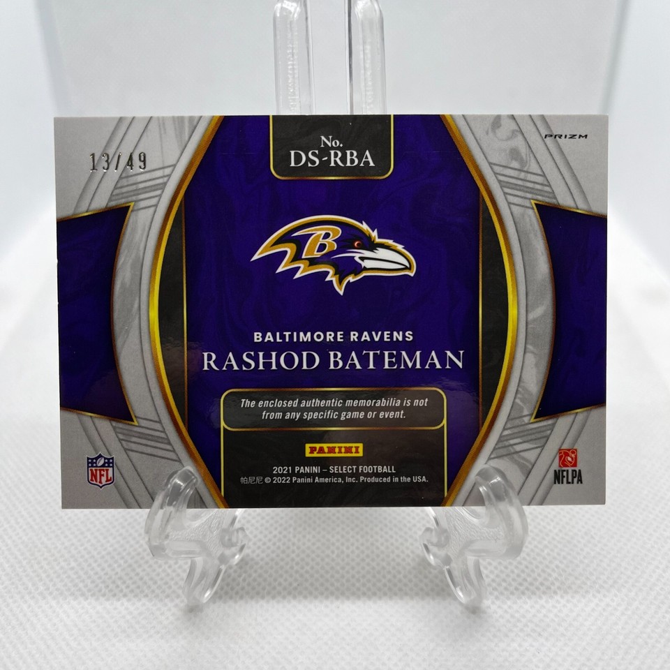 2021 Select Football Rashod Bateman Rookie Draft Selections Bronze /49 ...