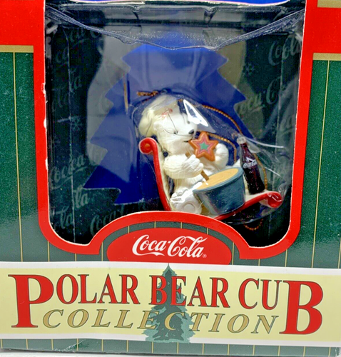 1998 Coca-Cola Polar Bear Cub Collection Christmas Tree Ornament | eBay