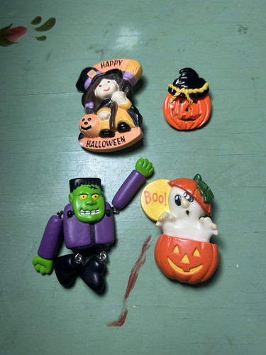 Vtg Halloween Hallmark AGC Pins Jack O Lantern Ghost Frankenstein Witch ...