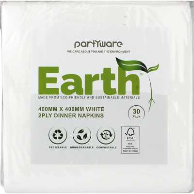 Earth Eco Friendly Fsc Biodegradable White Large Paper Napkins ...
