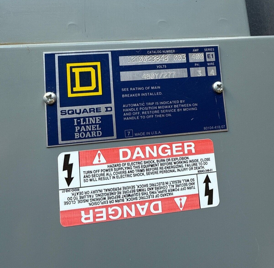 Square D I-Line Circuit Breaker 400A 480/277V 3PH 4W 18 Space MCB Main ...