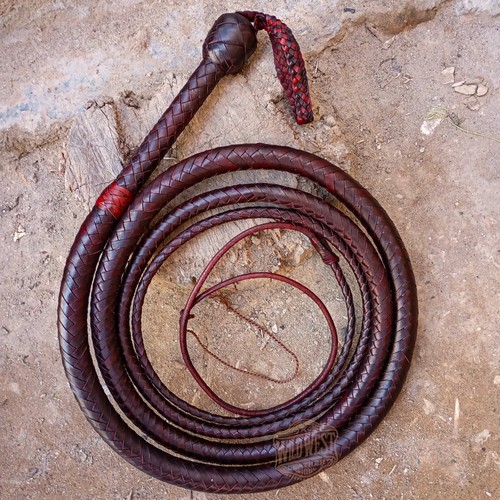 3ft to 14ft Brandy Color Indy Bullwhip in Kangaroo/ Cowhide/ Goat ...