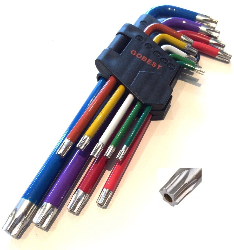 GOBEST torx security tamper proof allen key set 9 pcs T10-T50 (GB-0013 ...