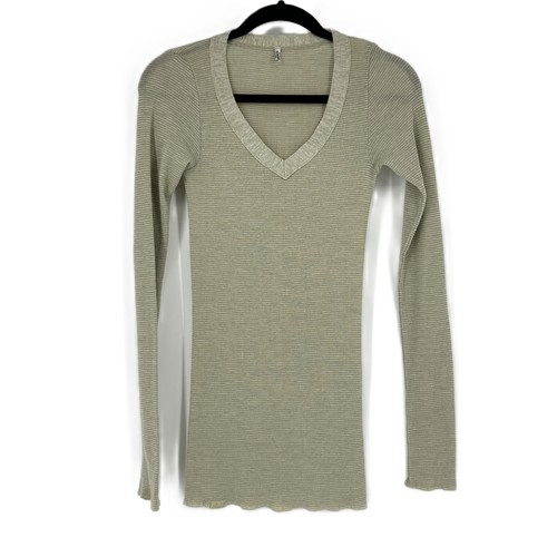 Scanlan Theodore Wool Blend Lightweight Semi Sheer Knit Long Sleeve Top ...