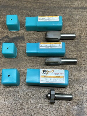 Grizzly Router Bits Carbide Tipped Lot of 3 ~ Gently Used~G1415,G1380 ...