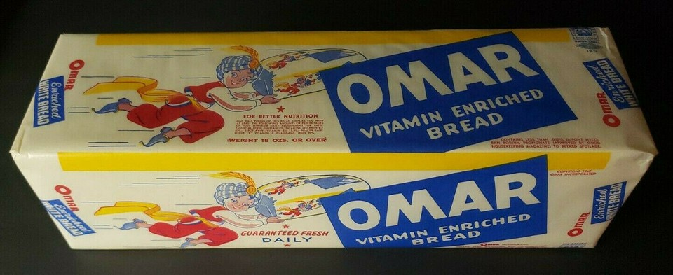 Vintage Omar Bread Wax Paper Vintage Graphics 1944 Repeating Graphic on ...