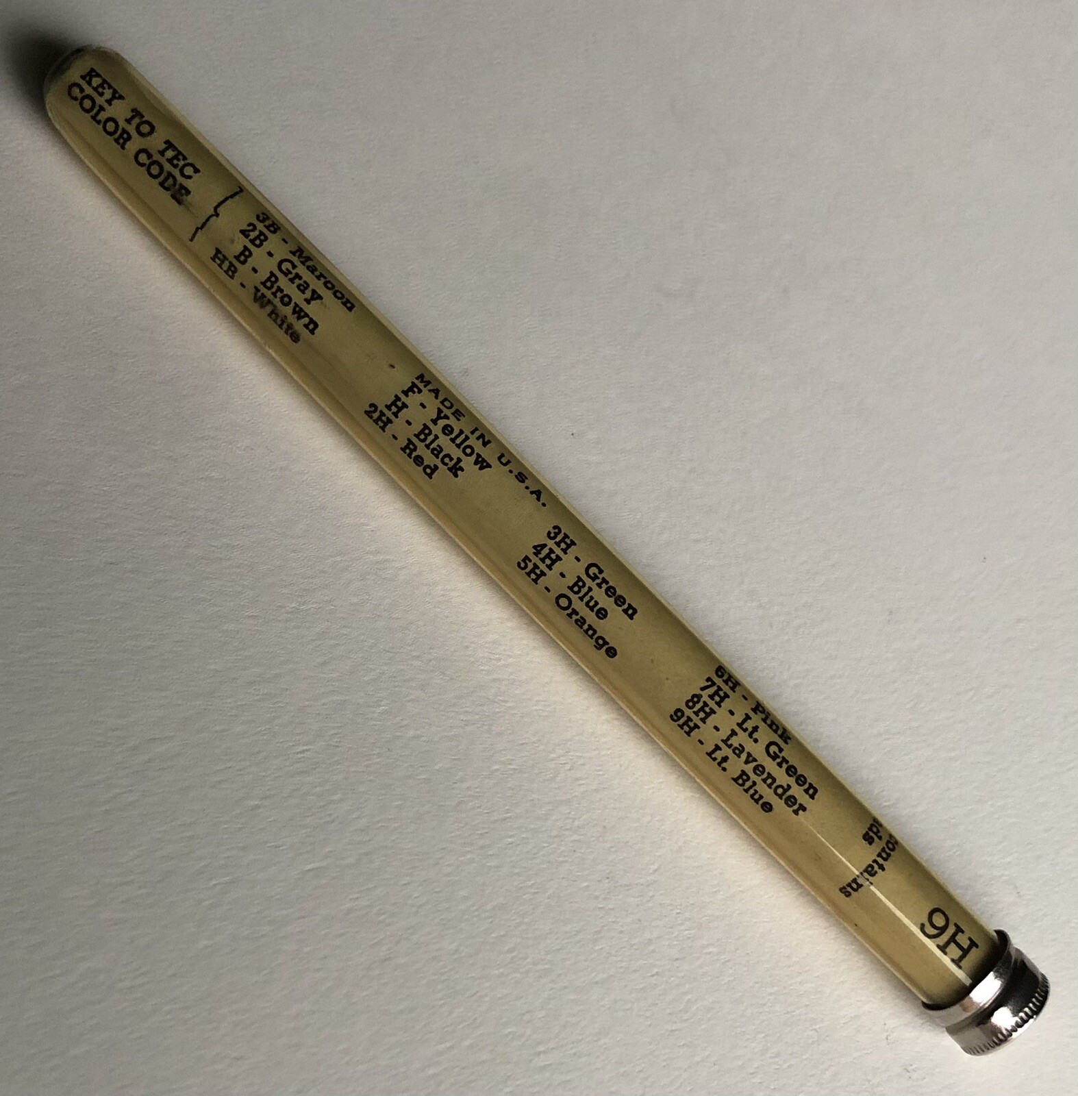 Vintage VEMCO TEC 2mm Drafting Lead Black 9H Metal Cap 12pk Tube ...