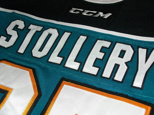 Karl Stollery #37 Worcester Sharks AHL Teal 14-15 Game Worn Minor ...