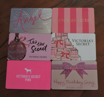 6 UK VICTORIA'S SECRET/PINK GIFT CARDS. NO VALUE COLLECTORS ITEM. LOT 6 ...