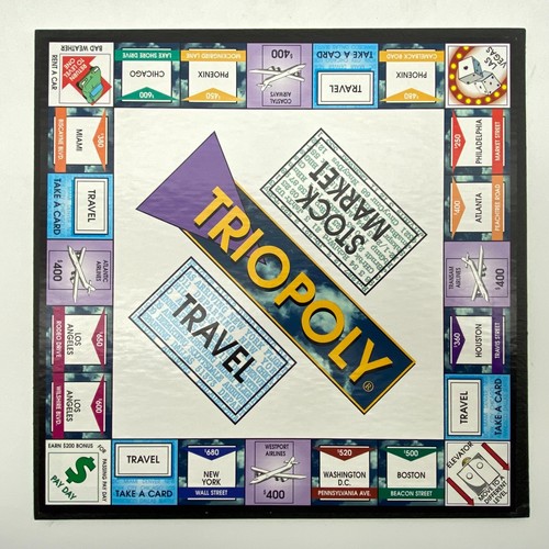 Triopoly Monopoly Small Game Board Only 1996 Replacement Pieces ...