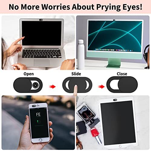 Macbook Camera Cover Webcam Cover, Durable Metal 0.6 Mm Ultra-Thin Web ...