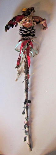 Wayne Kleski Katherine’s Collection Colorful Jester Doll Head on Stick ...