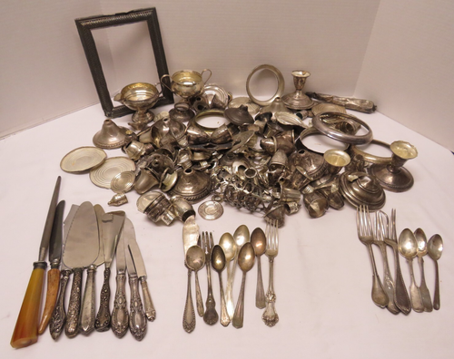 Vintage Antique Sterling Silver Scrap Lot 36.4 oz Coin 6.5 oz Plus ...