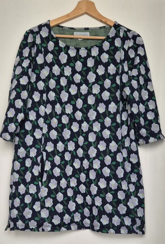 SEASALT Size 14 Light Ray Blue White Lilac Floral Tunic Sweatshirt ...