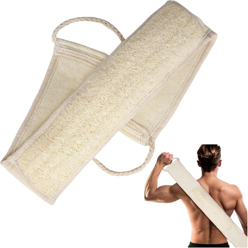 US Exfoliating Bath Scrubber Shower Back Strap Loofah Spa Body Skin ...