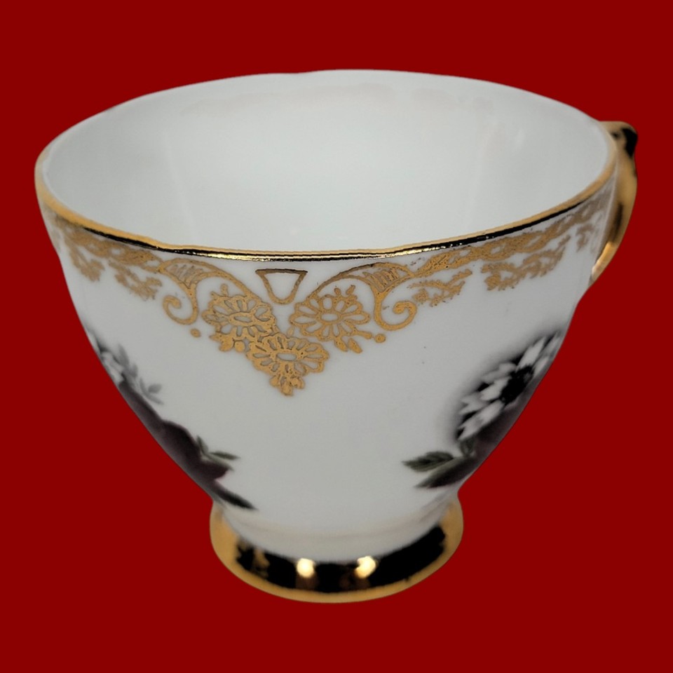 Sutherland Fine Bone China Vintage Cup w/Red Rose & Gold Trim ...