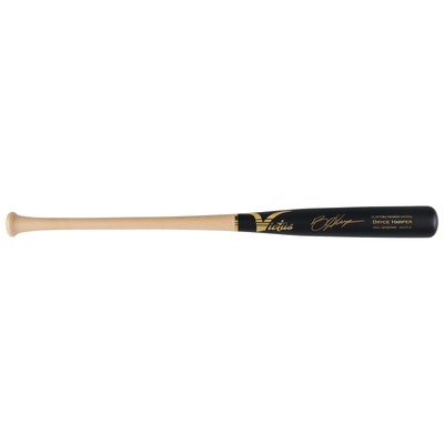 Bryce Harper Phillies Signed Black Barrel Blonde Handle Victus Game ...