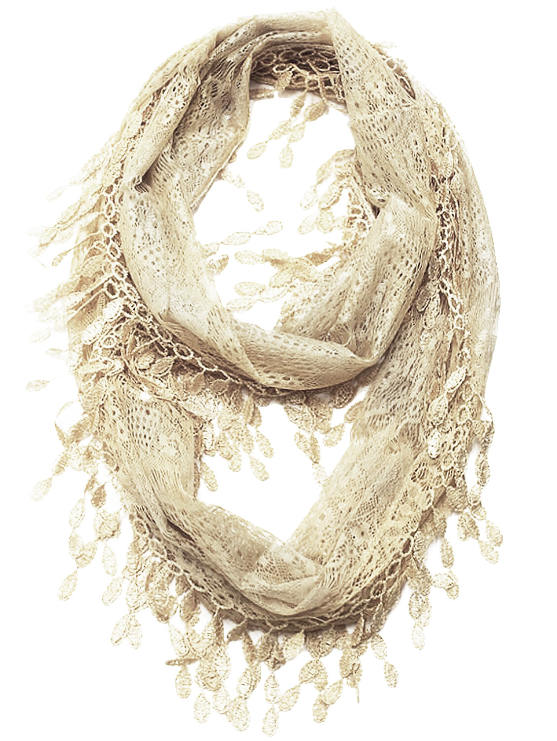 Lace Infinity Scarf with Long Fringe | eBay