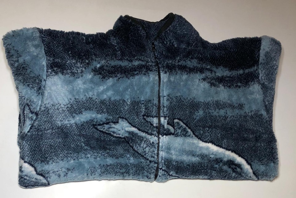 ZooFleece Dolphins Whale Dolphin Fish Ocean Berber Jacket Coat Blue ...