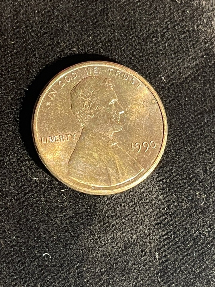 1990 Lincoln Penny No Mint Mark Indented C Reverse Lavender Toning | eBay