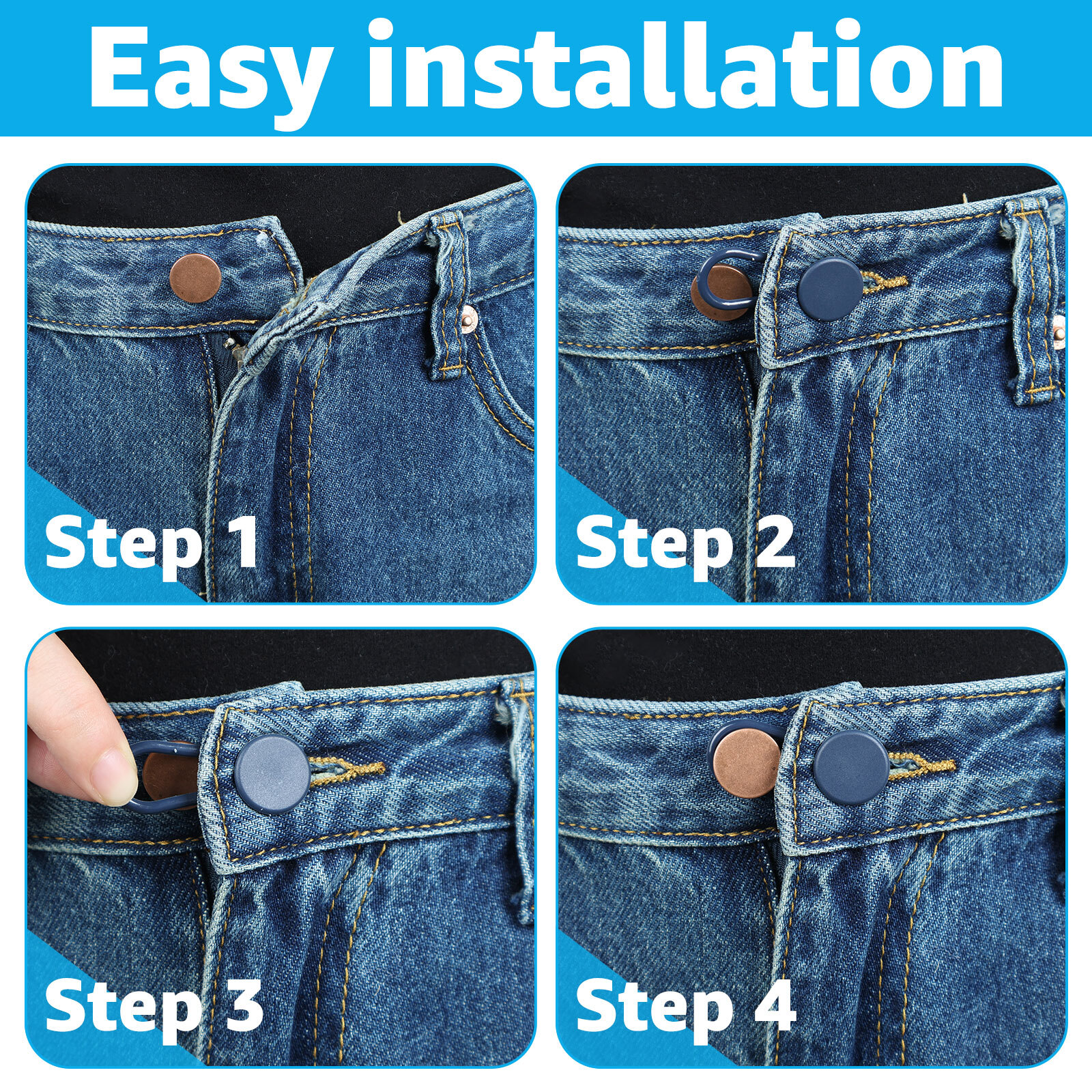 24Pcs Button Extenders for Jeans 3 Colors Waist Button Extender Set ...