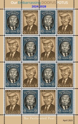 Trump - DOOFUS POTUS - Art Stamps (Artistamp, Faux Postage, REPRO ...