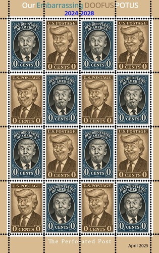 Trump - DOOFUS POTUS - Art Stamps (Artistamp, Faux Postage, REPRO ...