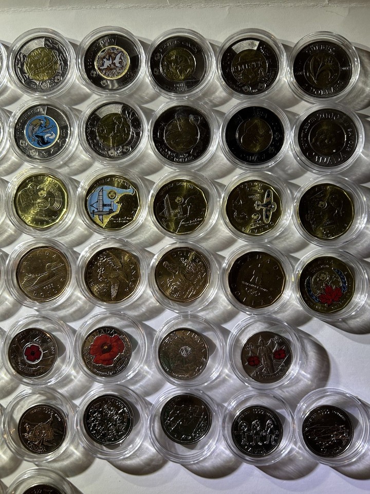 Canada Coin Set $2 Toonie $1 Loonies 50 Cents 25 Cent Coin Collection ...