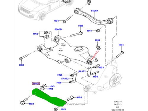 LAND ROVER REAR LOWER CONTROL ARM FRONT LH RANGE ROVER DISCOVERY ...