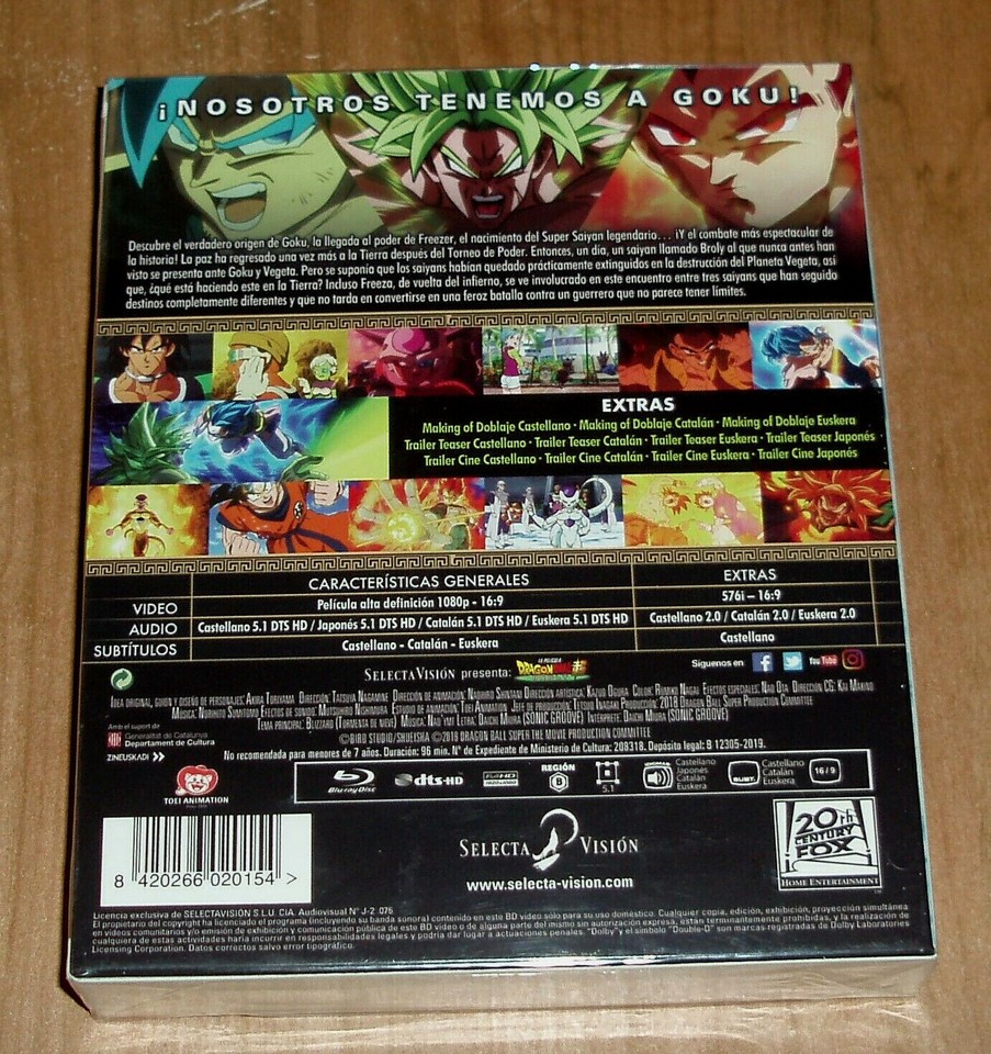 Dragon Ball Super Broly Collector's Blu-Ray + DVD + DVD Extras ...