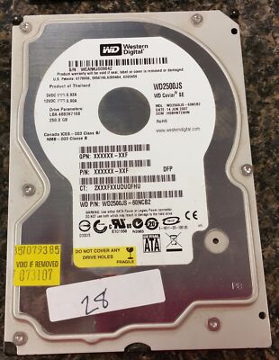 Western Digital Caviar SE Serial ATA 250 GB WD2500JS-60NCB2 3.5" Hard ...
