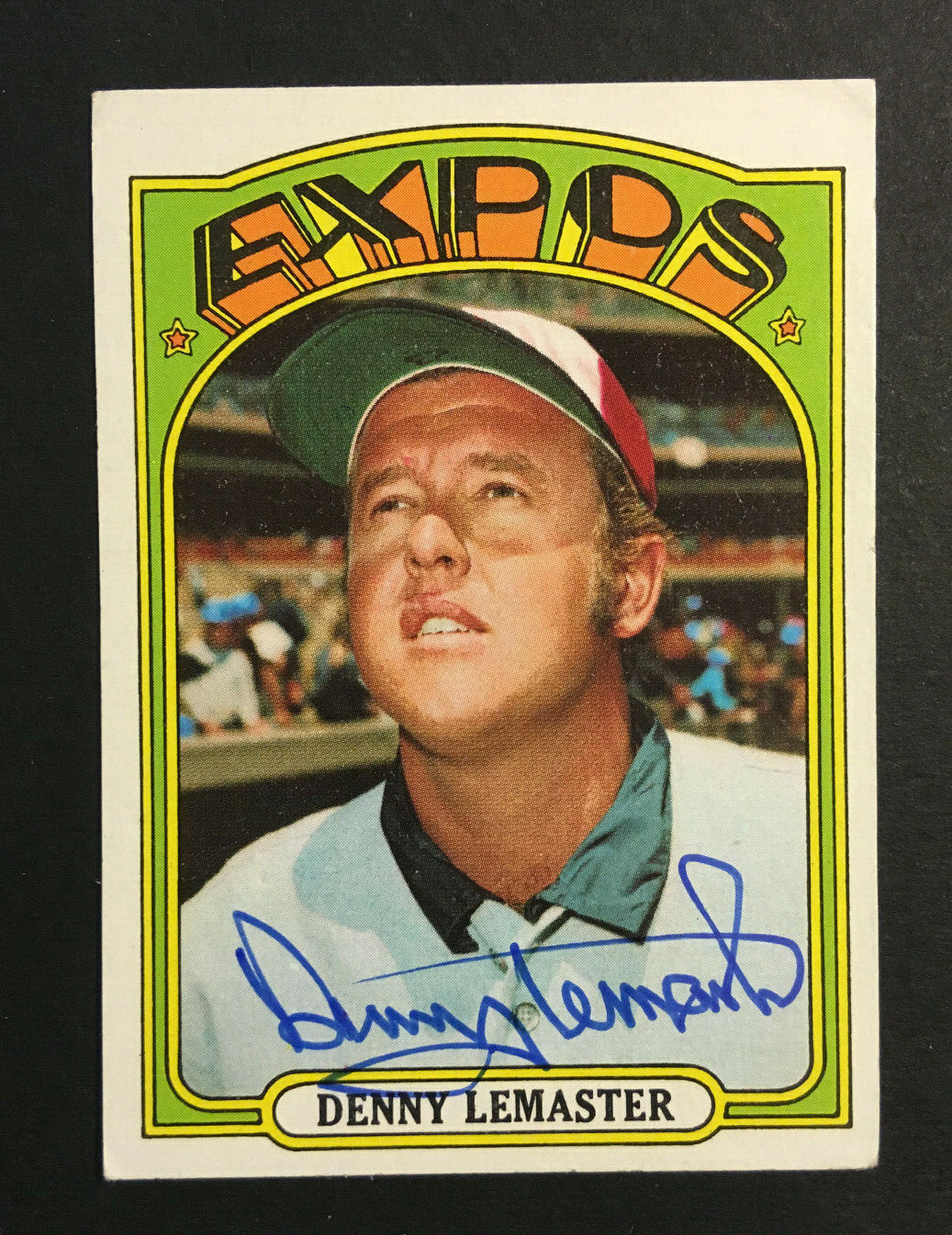 Denver Denny Lemaster Expos Signed 1972 Topps baseball card #371 Auto 2 ...