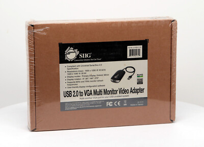 NEW SIIG USB to VGA Multi Monitor Video Adapter JU-VG0111-S1 works on ...