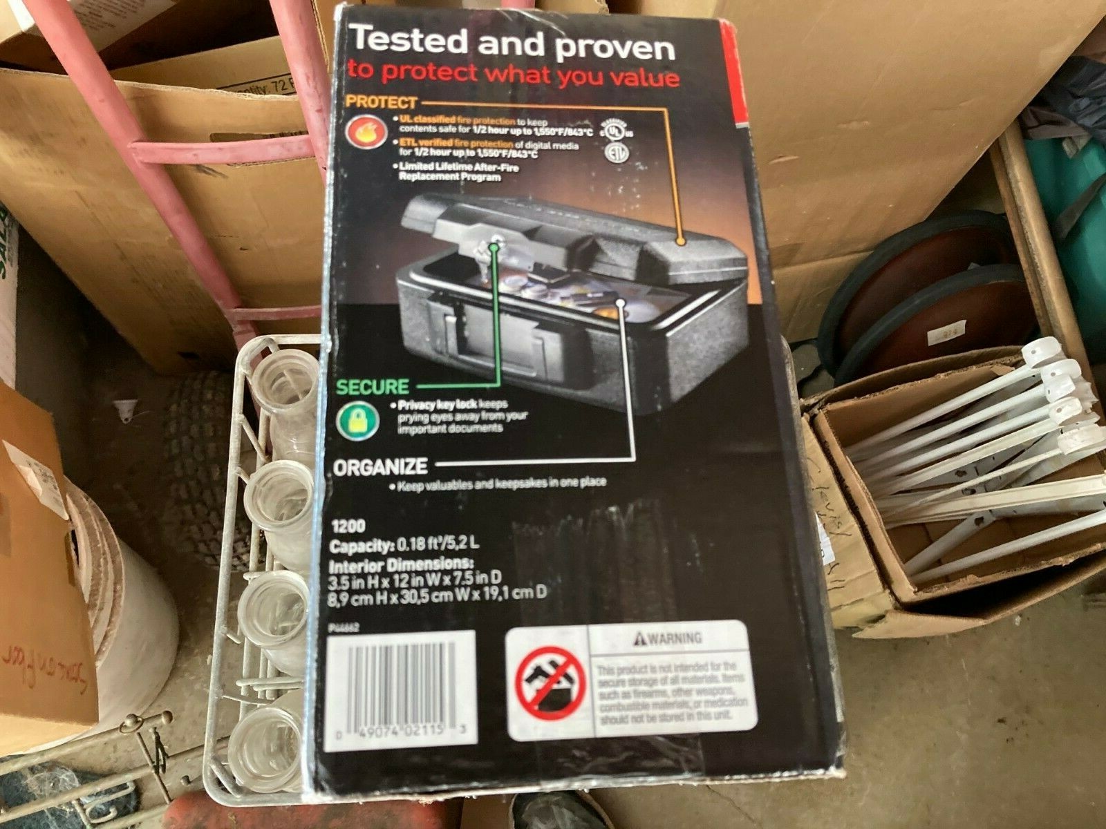 SentrySafe 1200BLK Fireproof Box with Key Lock for sale online | eBay