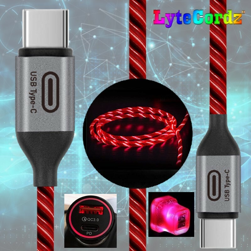 LYTECORDZ LED Lighted Light Up TYPE C Charging Charger Cable USB Cord ...