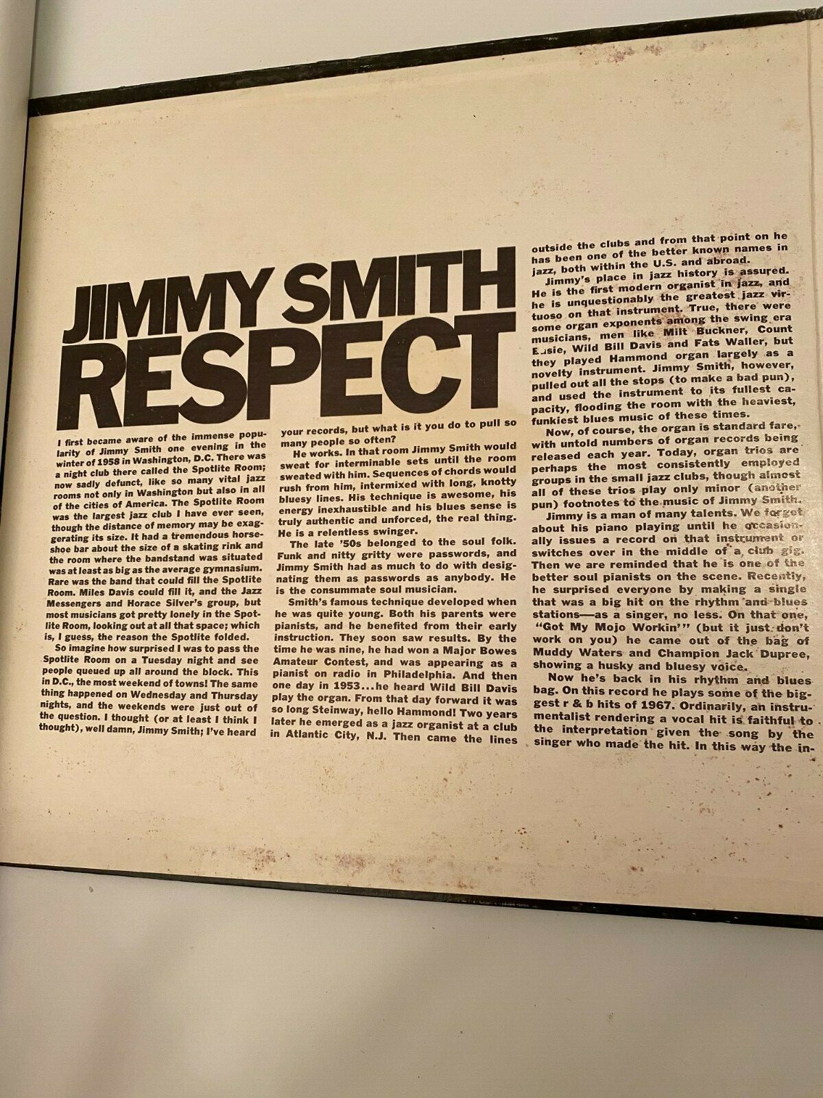 JIMMY SMITH - Respect ~VERVE 8705 [R&B Hits of 1967] Recorded: RVG ...