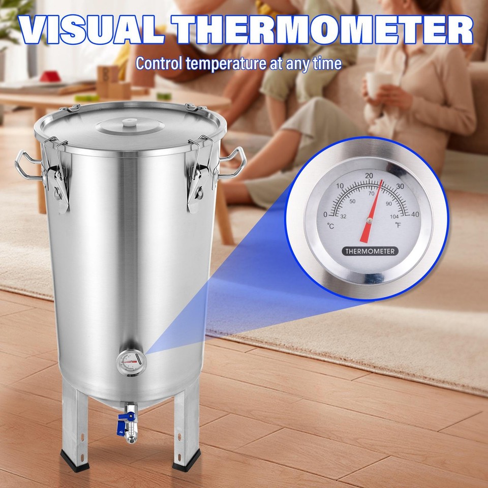 30L Stainless steel Brew Bucket Edition Conical Fermenter Home Brew ...