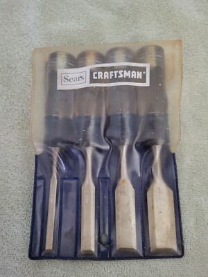 Vintage Sears Craftsman 8" Long Wood Chisel Set #9-36826 Made in USA 4 ...