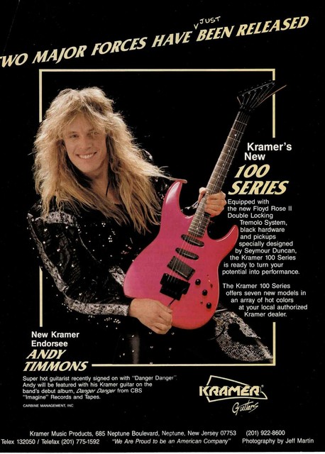 Kramer Guitars - ANDY TIMMONS of DANGER DANGER - 1989 Print Ad | eBay