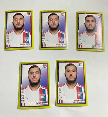 Panini France Foot Ligue 1 2021 2022 lot of 5x Rayan Cherki #185 - Lyon ...