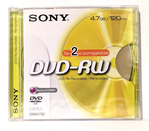 SONY DVD-RW 4.7GB 2x 120min Jewel Case Single Disc – DMW47A2 - NEW ...