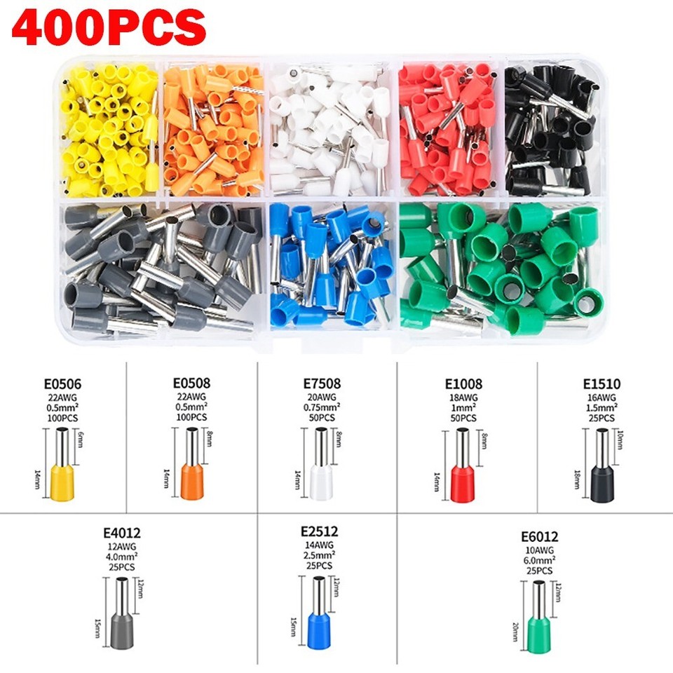 Insulated Wire Ferrules Terminals Box Set Wire Ends Terminals | eBay ...
