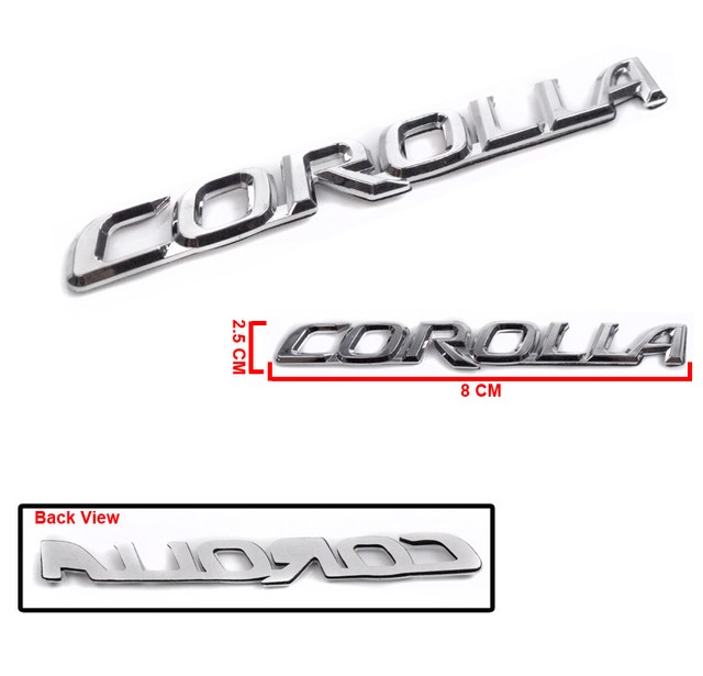 COROLLA EMBLEM DECAL BADGE STICKER FOR TOYOTA COROLLA CHROME FINISH | eBay
