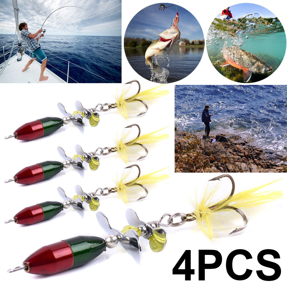 4Pcs Rotating Fish Bait 10g/7cm Simulate Wobblers Lure Bait for Bass ...