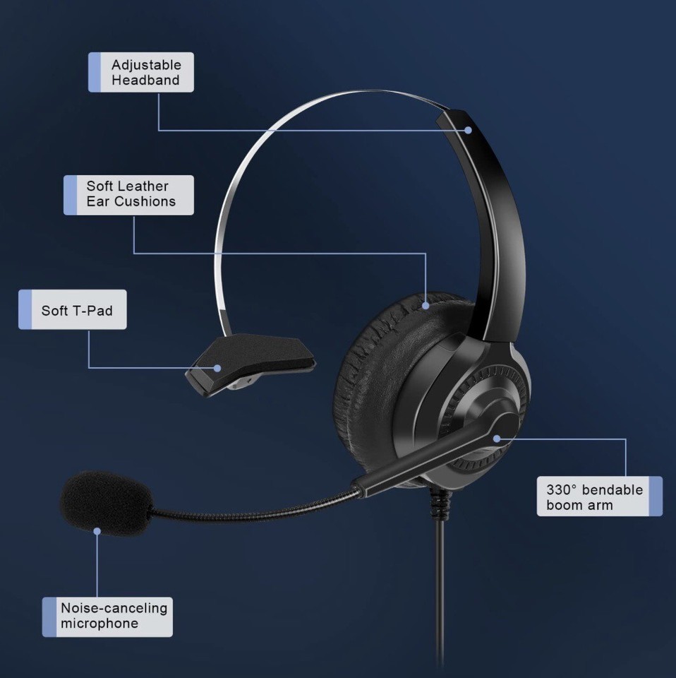 New AGPtek Call Center Dialpad Headset Telephone with Tone Dial Key Pad ...