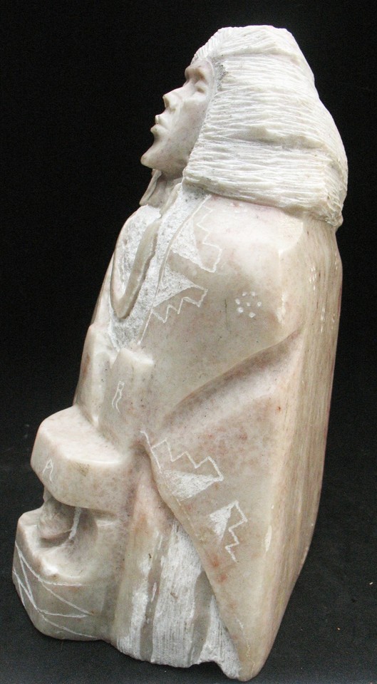 Vintage Hand Carved Alabaster? Native American? Figure | eBay
