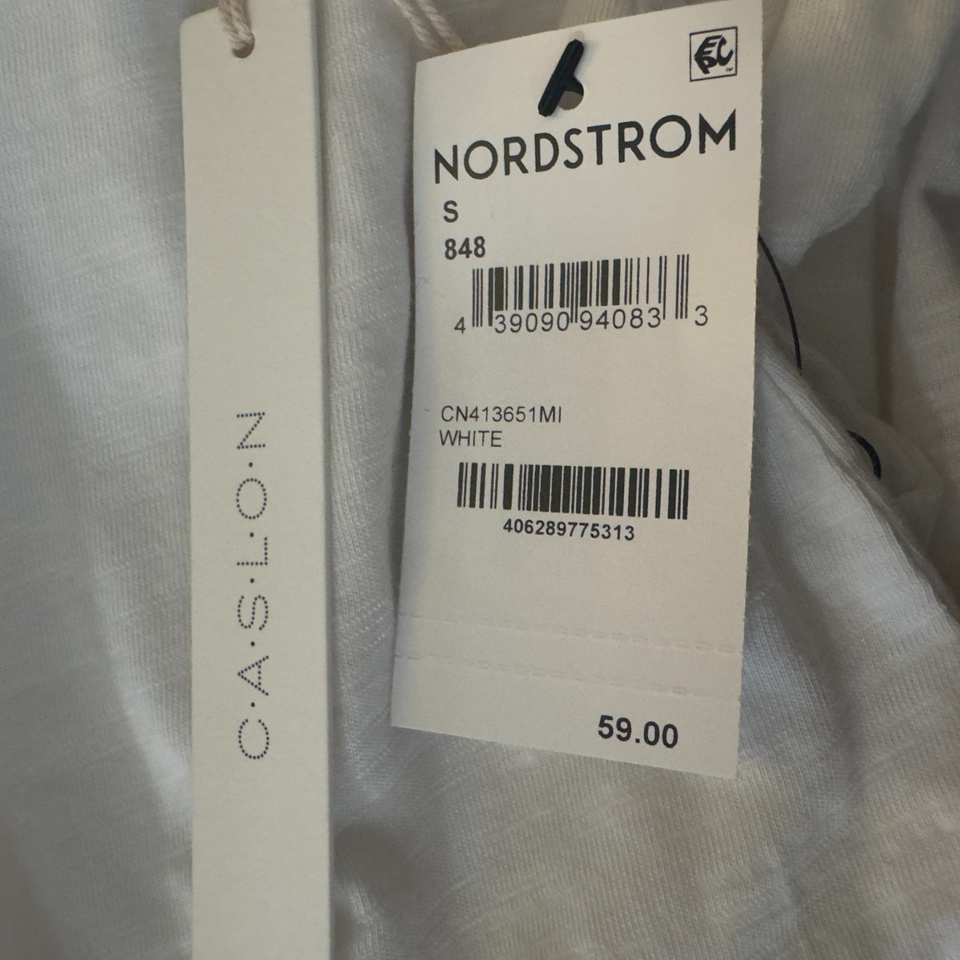 Caslon Drawstring Jacket Womans Small White Lightweight Slant Front ...